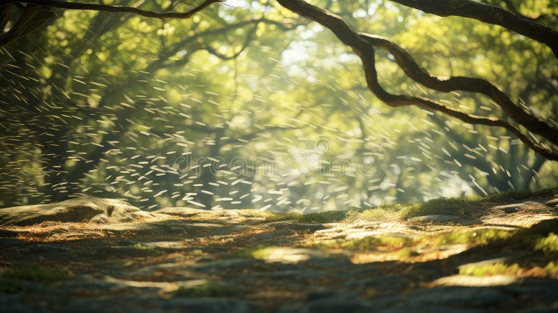 Sway windy trees stock illustration. Illustration of greenery - 374221574