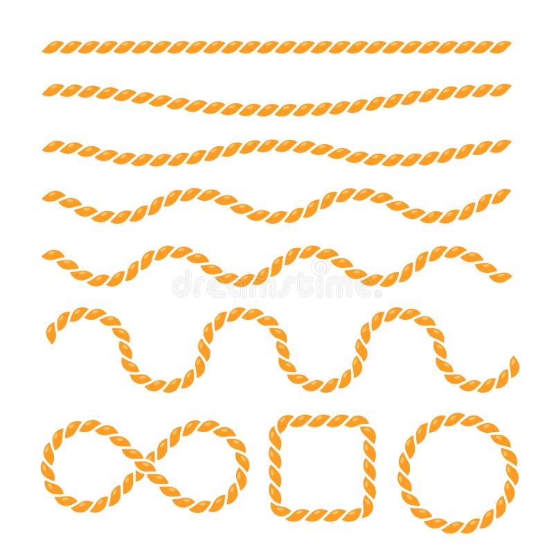 Swaying Black Nautical Rope Border Vector for Round Text Frames Stock ...