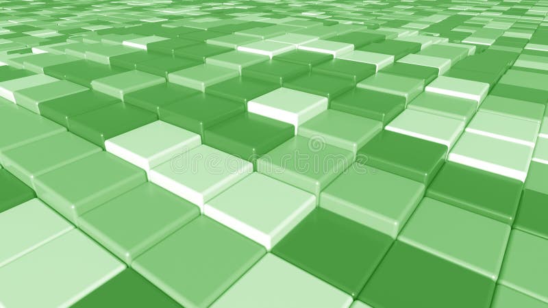 Square Green Tiles Background, 3D Rendering Stock Illustration ...