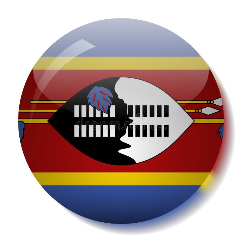 Swaziland Flag Glass Button Vector Illustration Stock Vector ...
