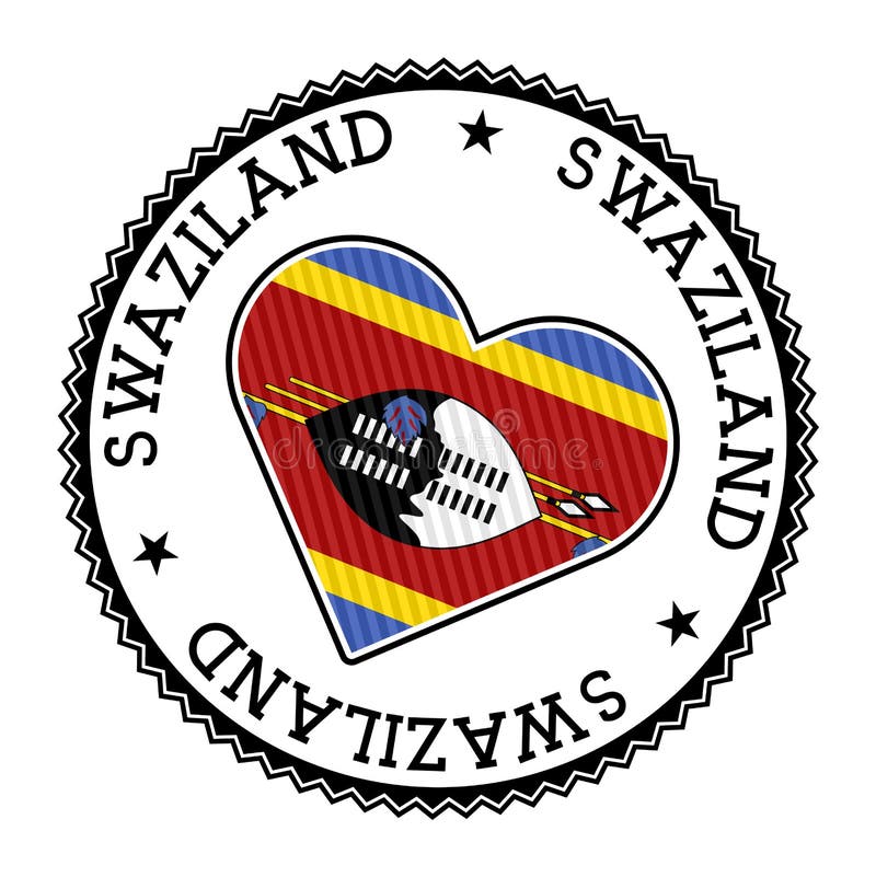 Swaziland heart badge. stock vector. Illustration of mbabane - 260556588