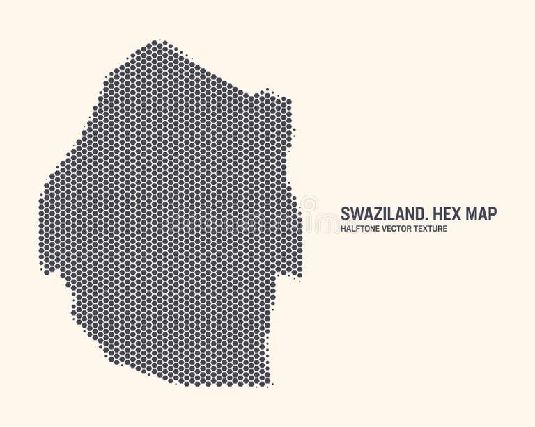 Swaziland Map Vector Hexagonal Half Tone Pattern Isolated on Light ...