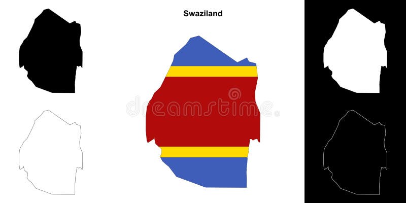 Swaziland outline map stock vector. Illustration of area - 323786191