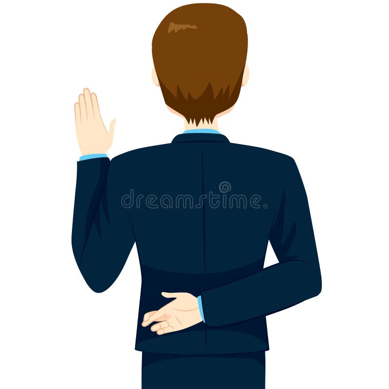 Swearing with Fingers Crossed Stock Vector - Illustration of commitment ...