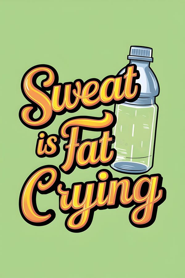 Sweat is Fat Crying Motivational Background Stock Illustration ...