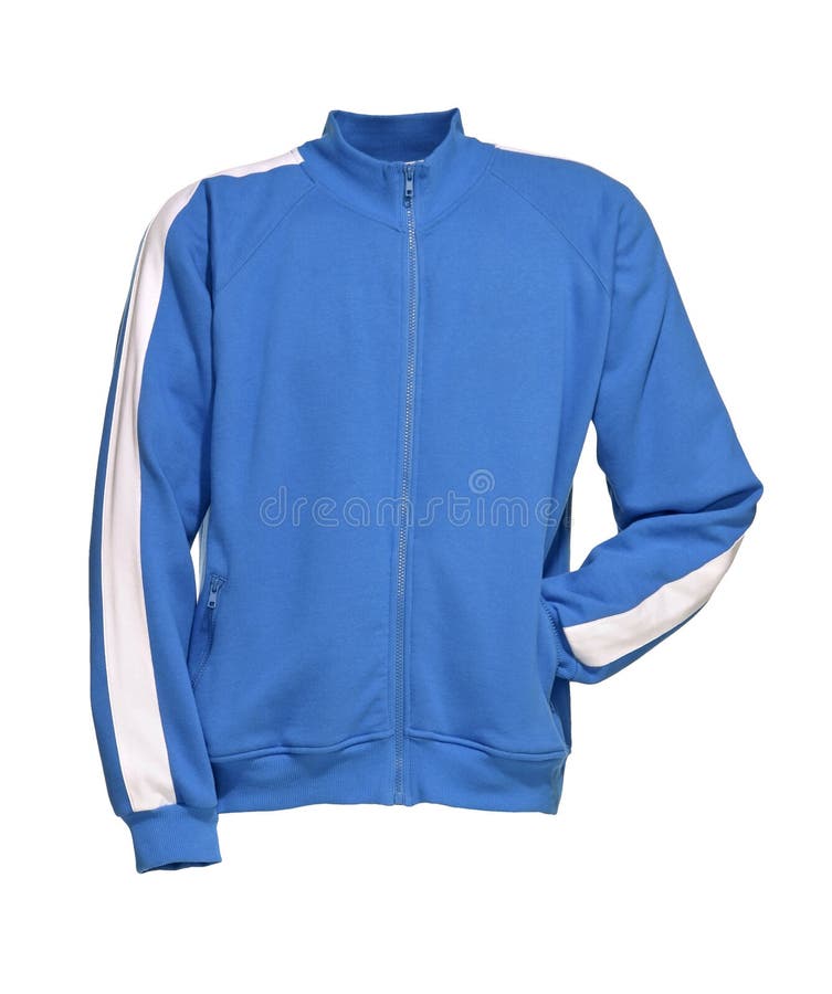 Sweat Jacket Aqua Blue Isolated on White Stock Photo - Image of fabric ...