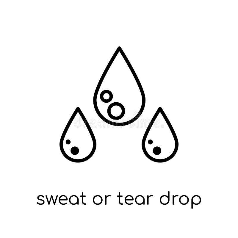 Sweat or Tear Drop Icon. Trendy Modern Flat Linear Vector Sweat Stock ...