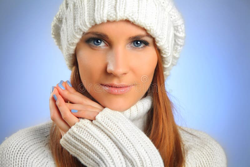 Sweater and cap stock photo. Image of wearing, face, cheerful - 27641538