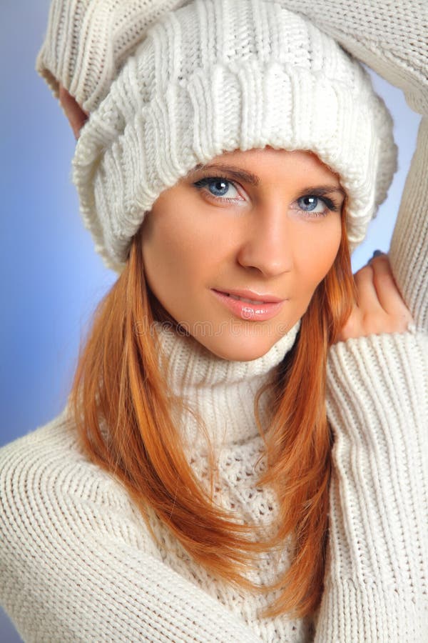 Sweater and cap stock image. Image of model, person, human - 27641549