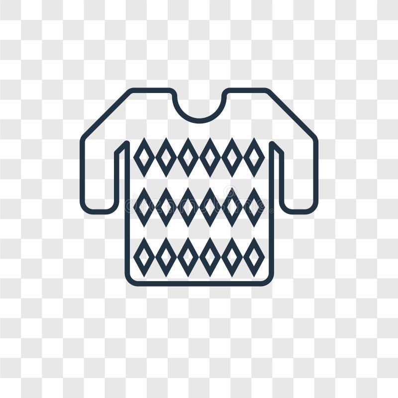 Sweater Concept Vector Linear Icon Isolated on Transparent Background ...
