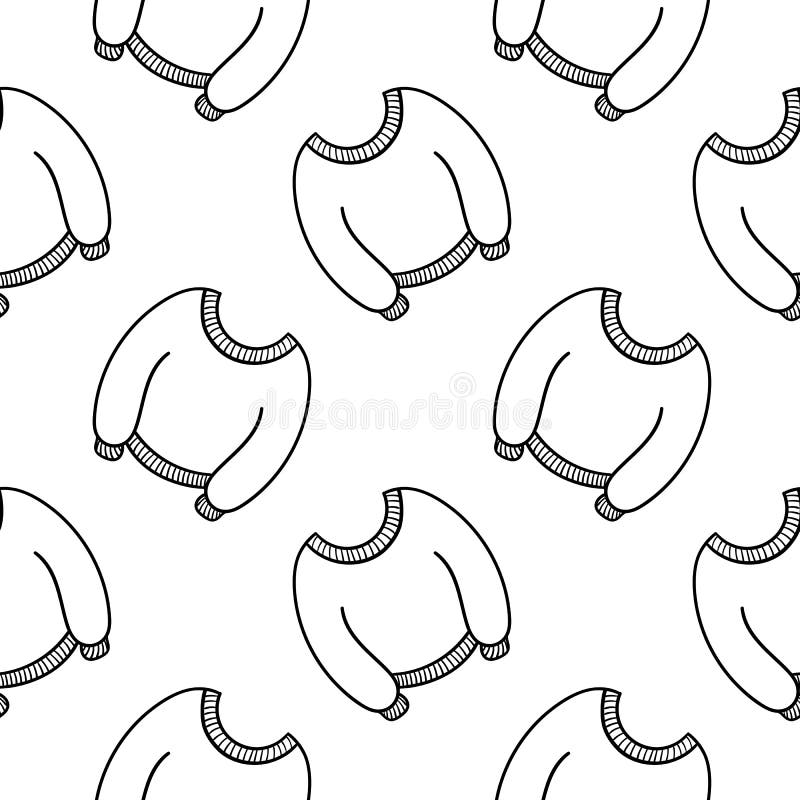 Sweater Hand Drawn Seamless Pattern Stock Vector - Illustration of ...