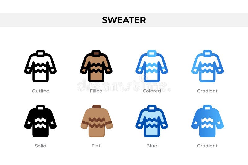 Sweater Icons in Different Style. Sweater Icons Set. Holiday Symbol ...