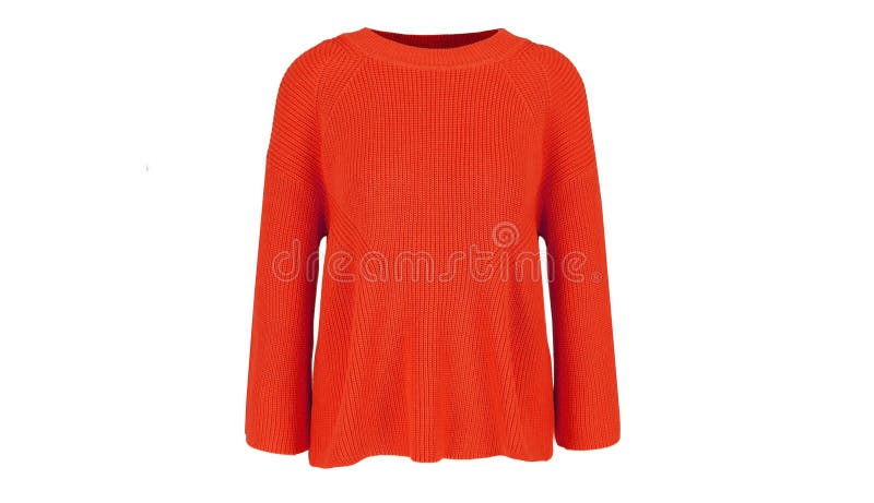 Womens Red Sweater on White Background. Stock Image - Image of cotton ...