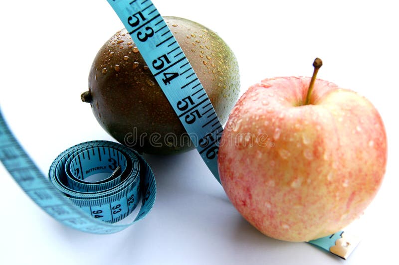 Sweating Apple and Mango (Dieting) Stock Image - Image of long ...
