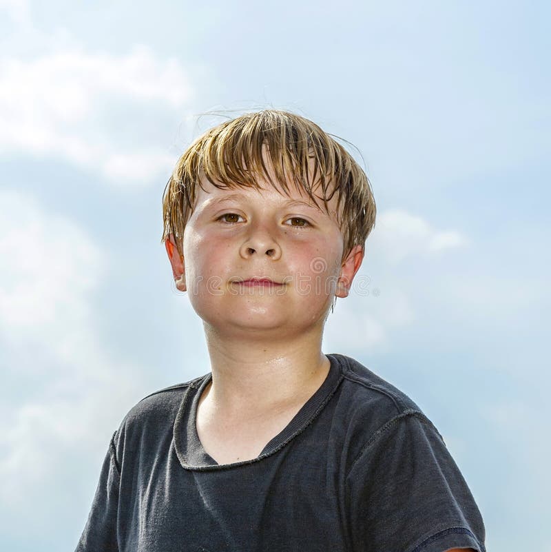 Sweating Boy after Sport Looks Confident Stock Image - Image of ...