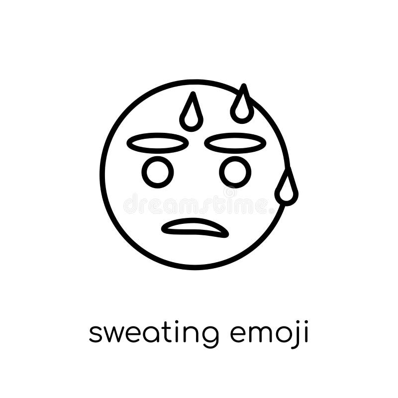 Sweating Emoji Vector Icon on White Background. Flat Vector Sweating ...