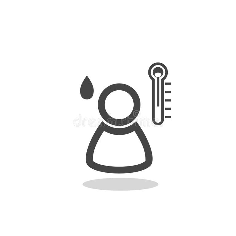 Sweating Flat Icon with Shadow Stock Vector - Illustration of emotion ...