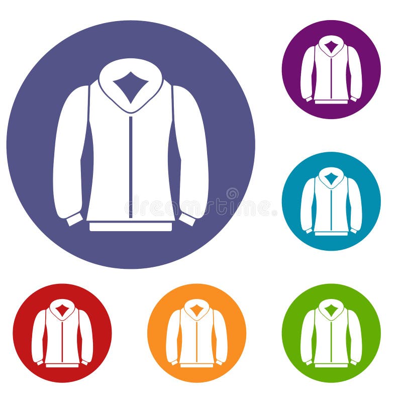 Sweatshirt icons set stock vector. Illustration of long - 95795339