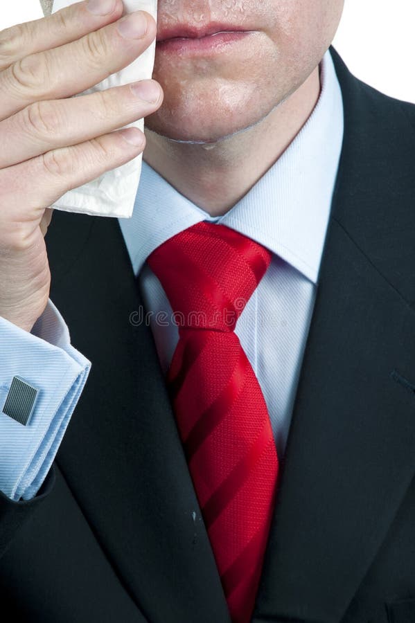 Sweaty Businessman Wiping Forehead Stock Image - Image of frizzle ...