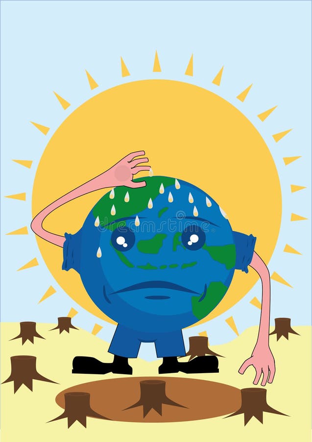 Earth is Sweating by Global Warming Stock Vector - Illustration of ...