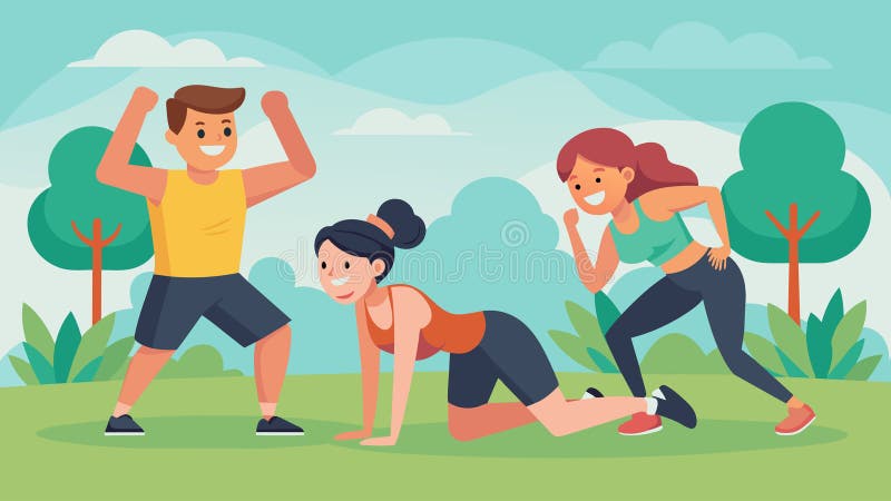 Sweaty and Smiling a Group Motivates Each Other through a Challenging ...