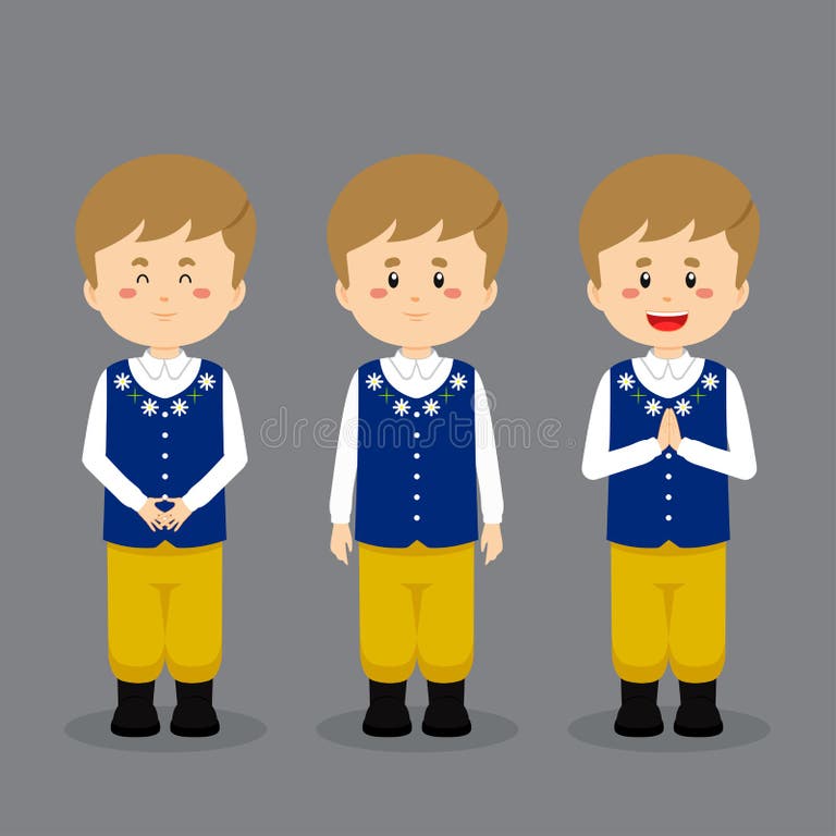Sweden Character with Various Expression Stock Vector - Illustration of ...