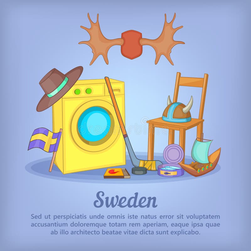 Sweden Concept Kingdom, Cartoon Style Stock Vector - Illustration of ...