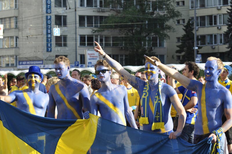 Sweden Fans Rooting for Their Team Editorial Stock Photo - Image of ...