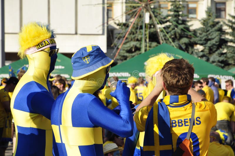 Sweden Fans Rooting for Their Team Editorial Stock Image - Image of ...