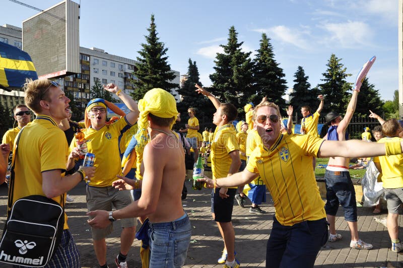 Sweden Fans Rooting for Their Team Editorial Stock Photo - Image of ...