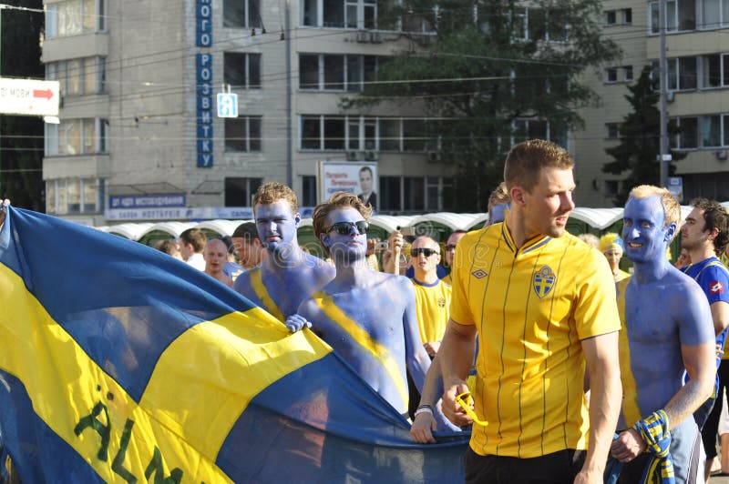 Sweden Fans Rooting for Their Team Editorial Image - Image of ...