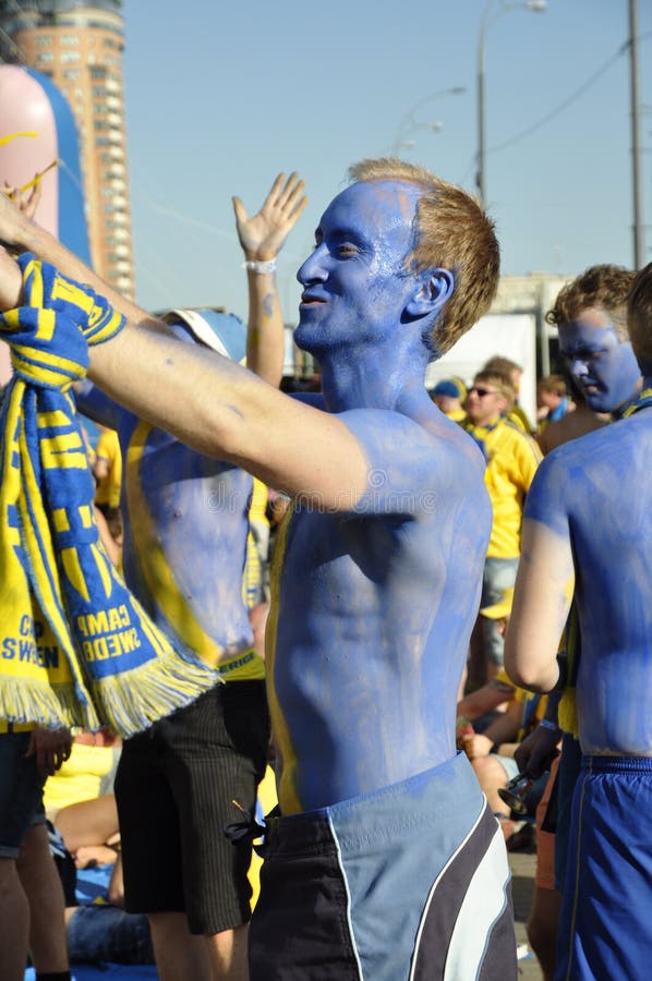 Sweden Fans Rooting for Their Team Editorial Stock Image - Image of ...