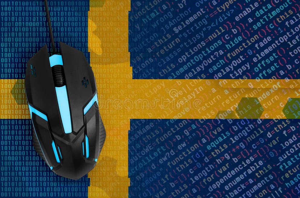 Sweden Flag and Computer Mouse. Digital Threat, Illegal Actions on the ...