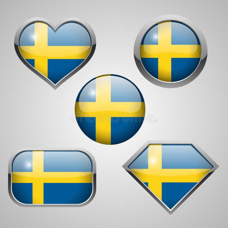 Sweden flag icon theme stock vector. Illustration of emblem - 98228579