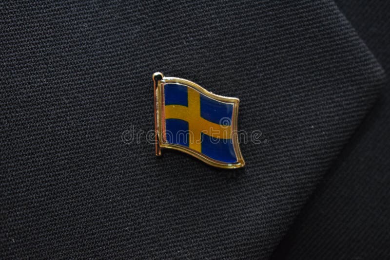 Sweden Flag Lapel Pin on a Suit Stock Image - Image of lapel, badge ...