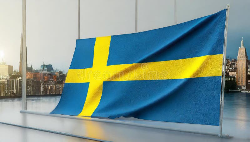 Sweden Flag Waving stock illustration. Illustration of polarixed ...