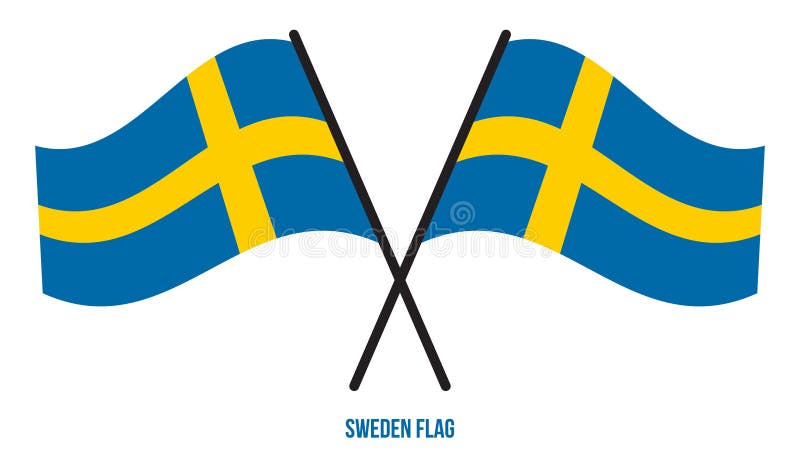 Sweden Flag Waving Vector Illustration on White Background. Sweden ...