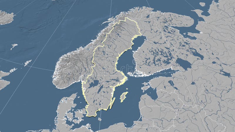 Sweden - Grayscale. Outline Stock Illustration - Illustration of ...