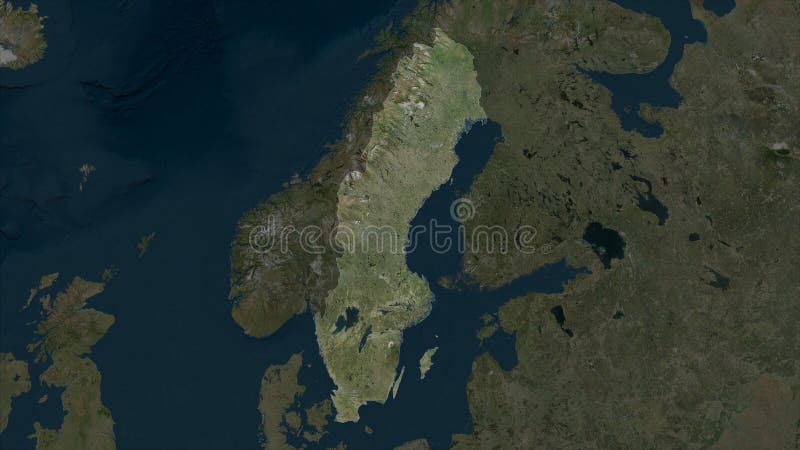 Sweden Highlighted. High-res Satellite Stock Illustration ...