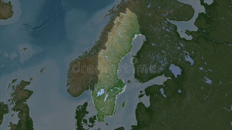 Sweden highlighted. Pale stock illustration. Illustration of ...