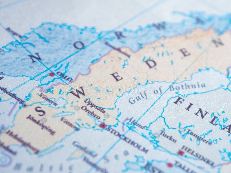 Sweden Highlighted on a World Map. Showing Its Geographical Location ...