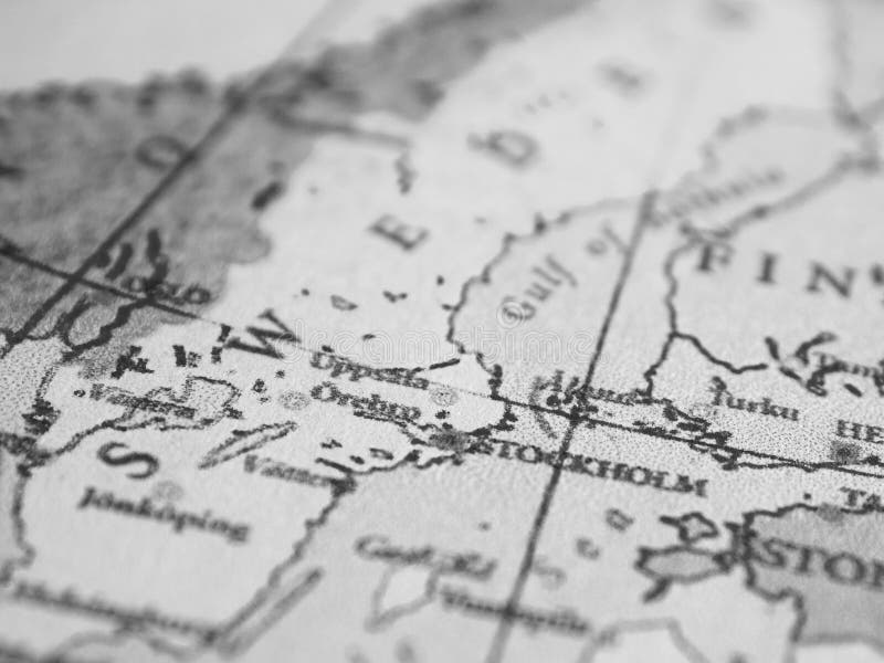 Sweden Highlighted on a World Map. Showing Its Geographical Location ...