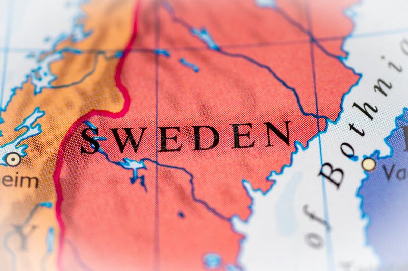 Sweden Highlighted on a World Map Stock Photo - Image of specific ...