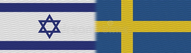Sweden and Israel Fabric Texture Flag Stock Illustration - Illustration ...