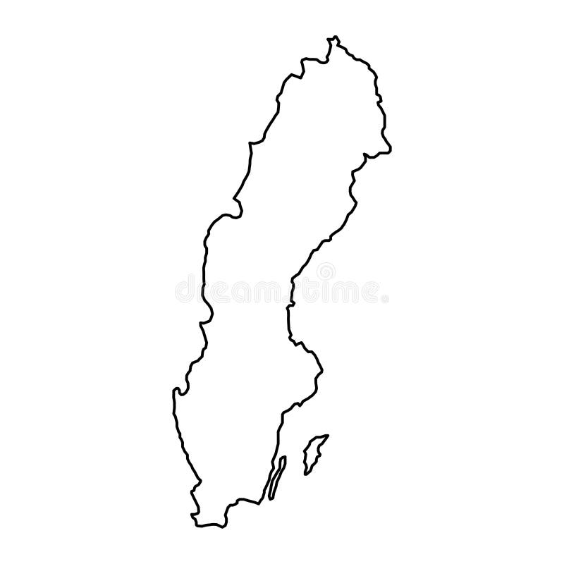 Sweden Map of Black Contour Curves Illustration Stock Illustration ...