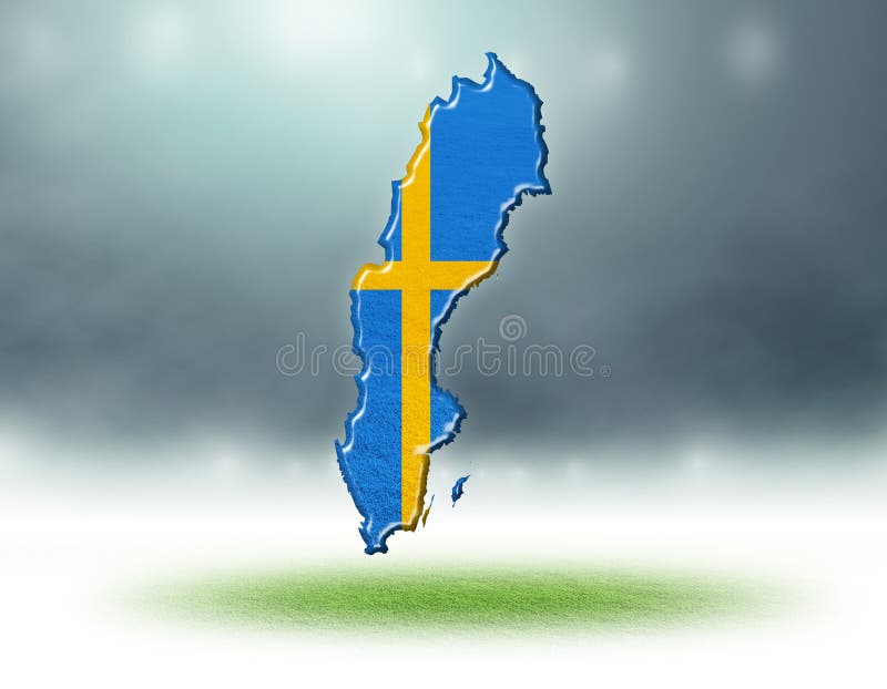 Map of Sweden Design with Grass Texture of Soccer Fields Stock ...