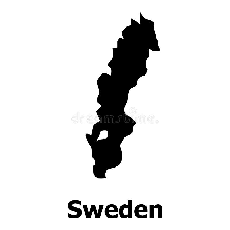 Sweden Map Icon, Simple Style Stock Vector - Illustration of contour ...
