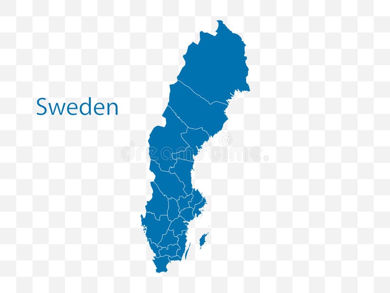 Sweden Map on Transparent Background. Vector Illustration Stock ...