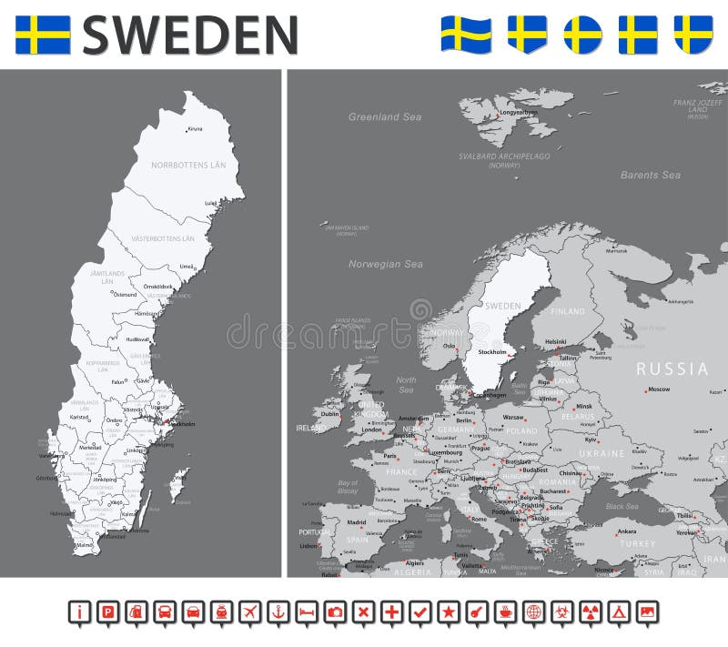 Sweden Map - Vector Infographic Set Stock Illustration - Illustration ...