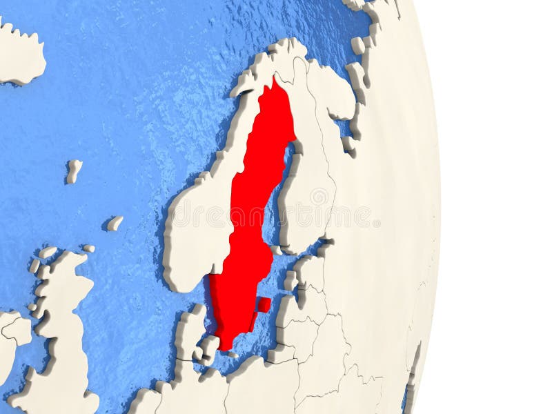 Sweden on Model of Political Globe Stock Illustration - Illustration of ...